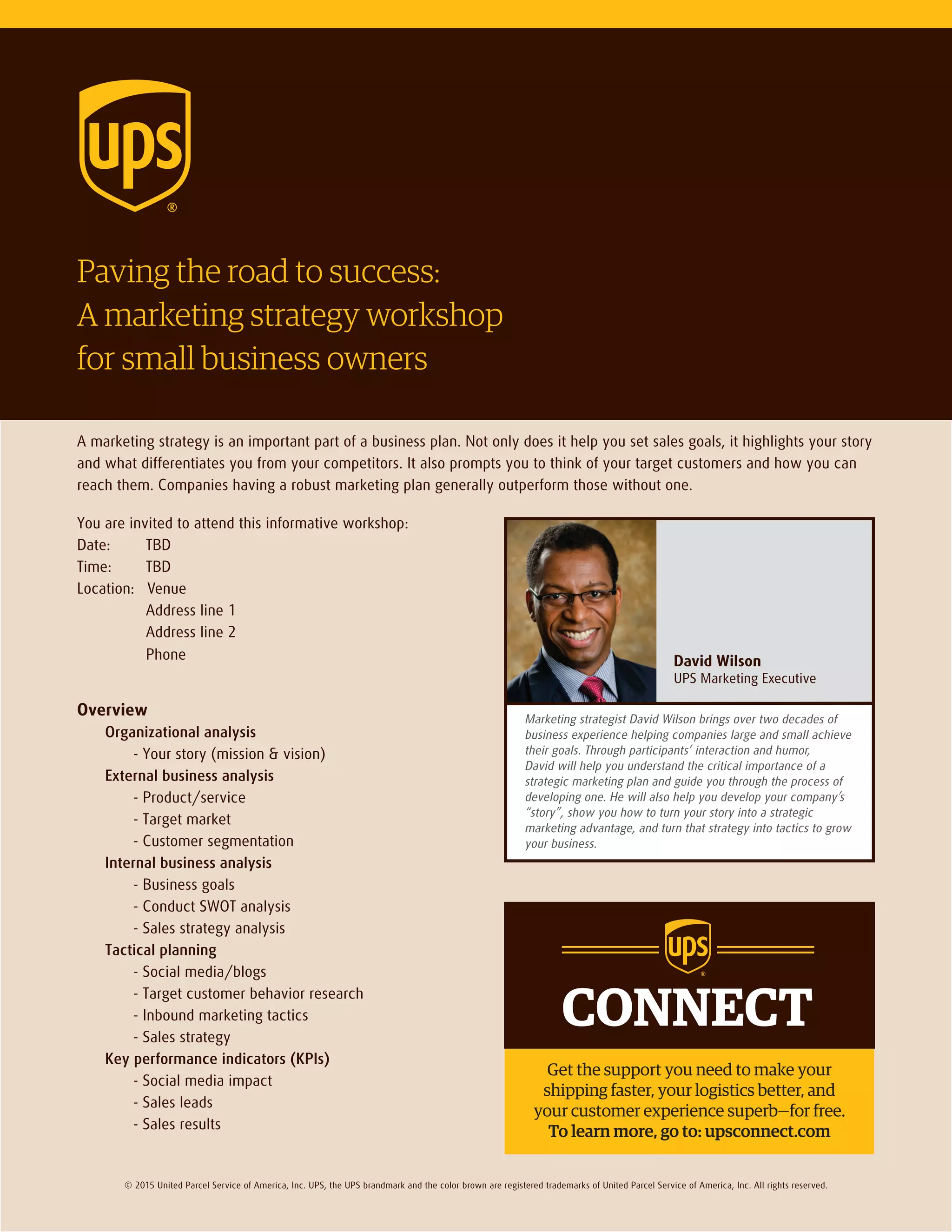 Marketing Strategy Workshop - David E. Wilson - UPS | PDF
