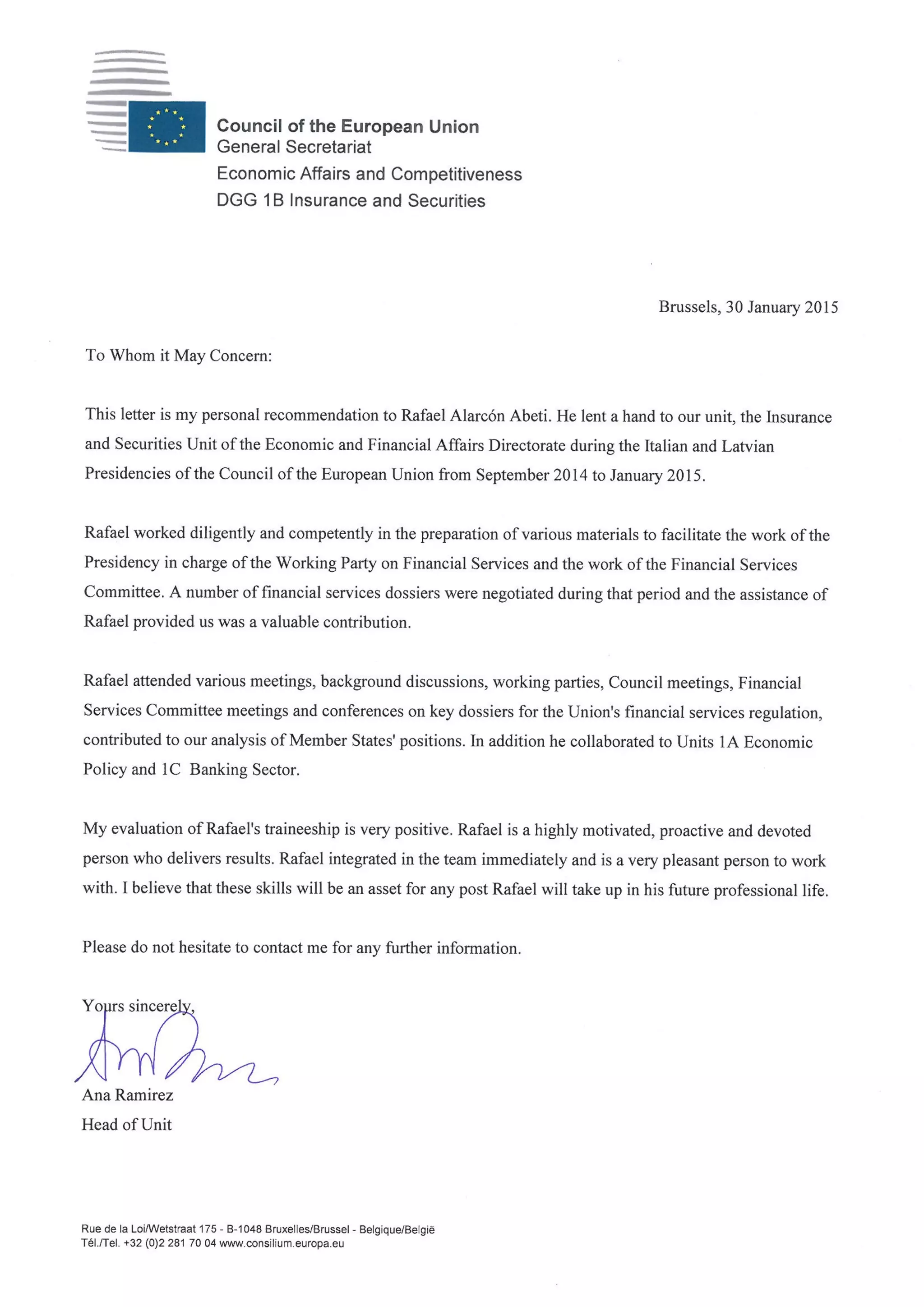 Council of the EU Recommendation Letters | PDF