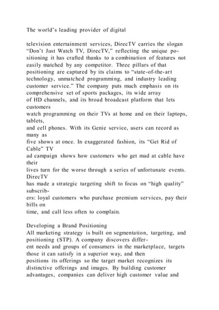 297 as the success of directv demonstrates, a company can | DOCX