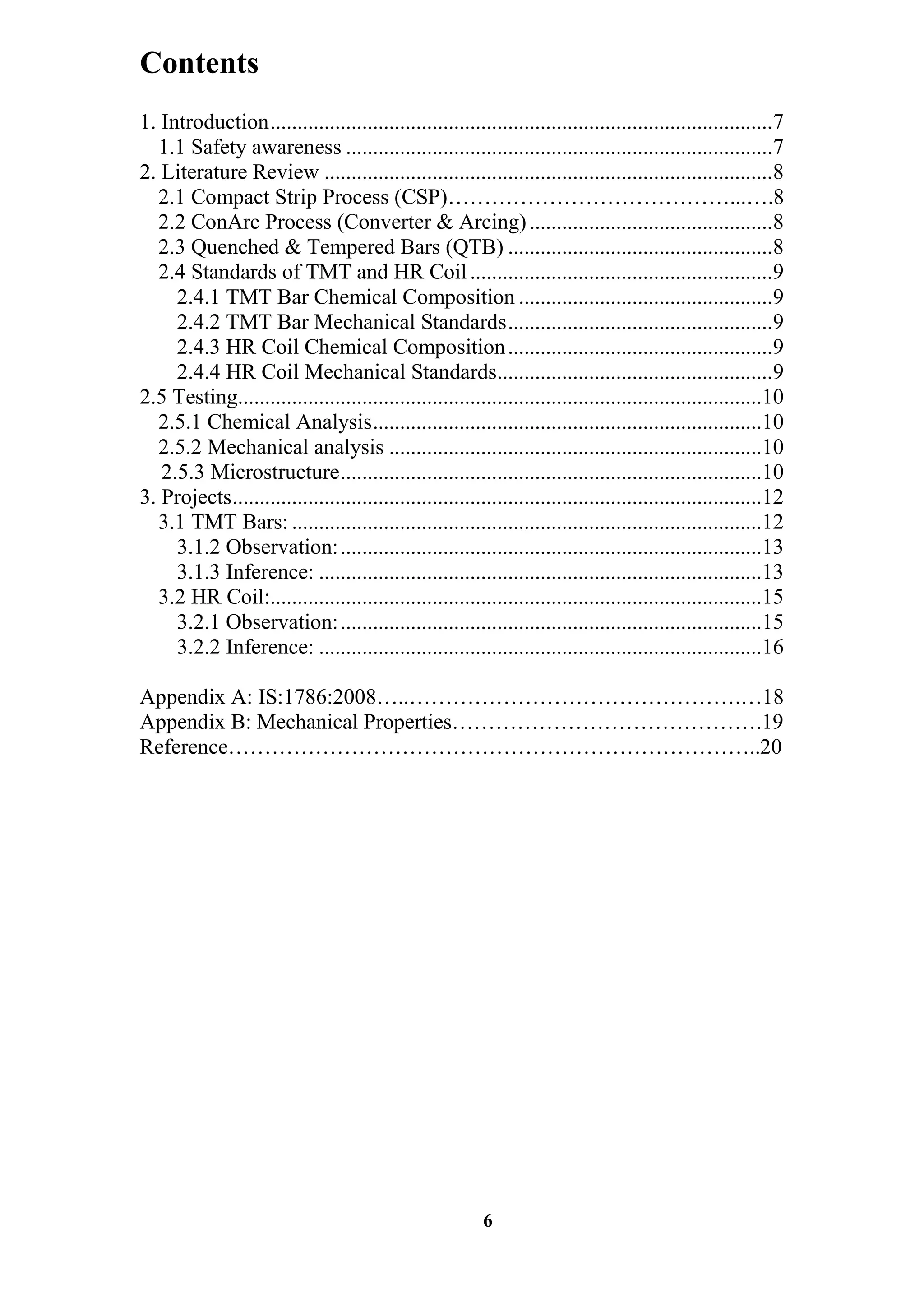 Internship jsw report | PDF