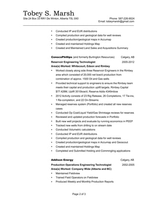 Tobey Marsh Resume_Jan 2016 | PDF