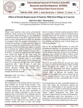Effect of Partial Replacement of Sand by Mild Steel Filings in Concrete ...