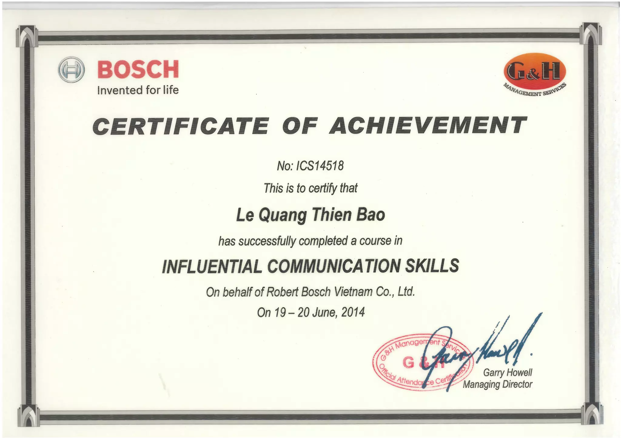 COM skills certificate | PDF