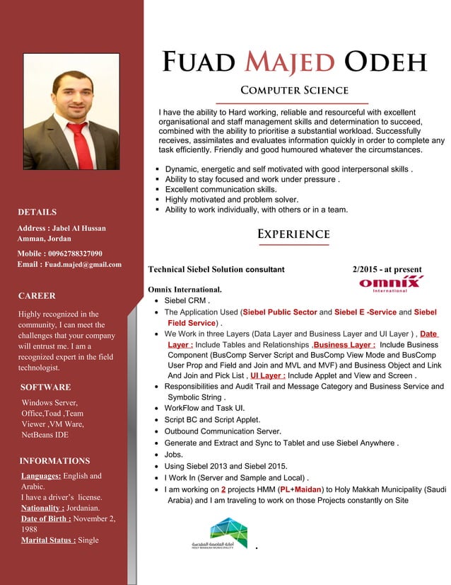 Fuad Odeh CV | DOC | Databases | Computer Software and Applications