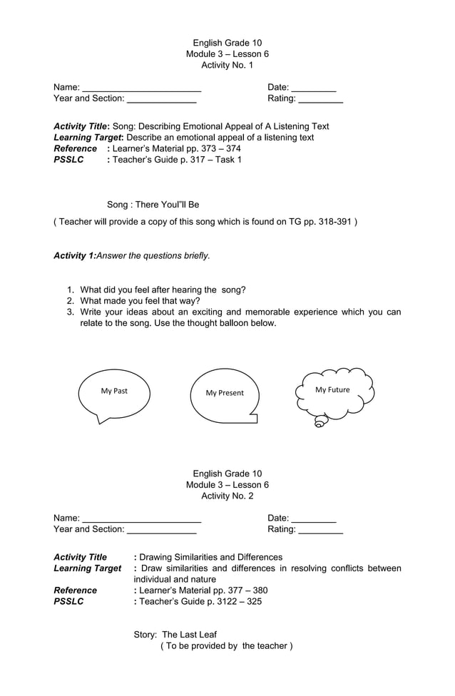 298212231 3rd-quarter-english-10 | PDF | Fiction | Books and Literature