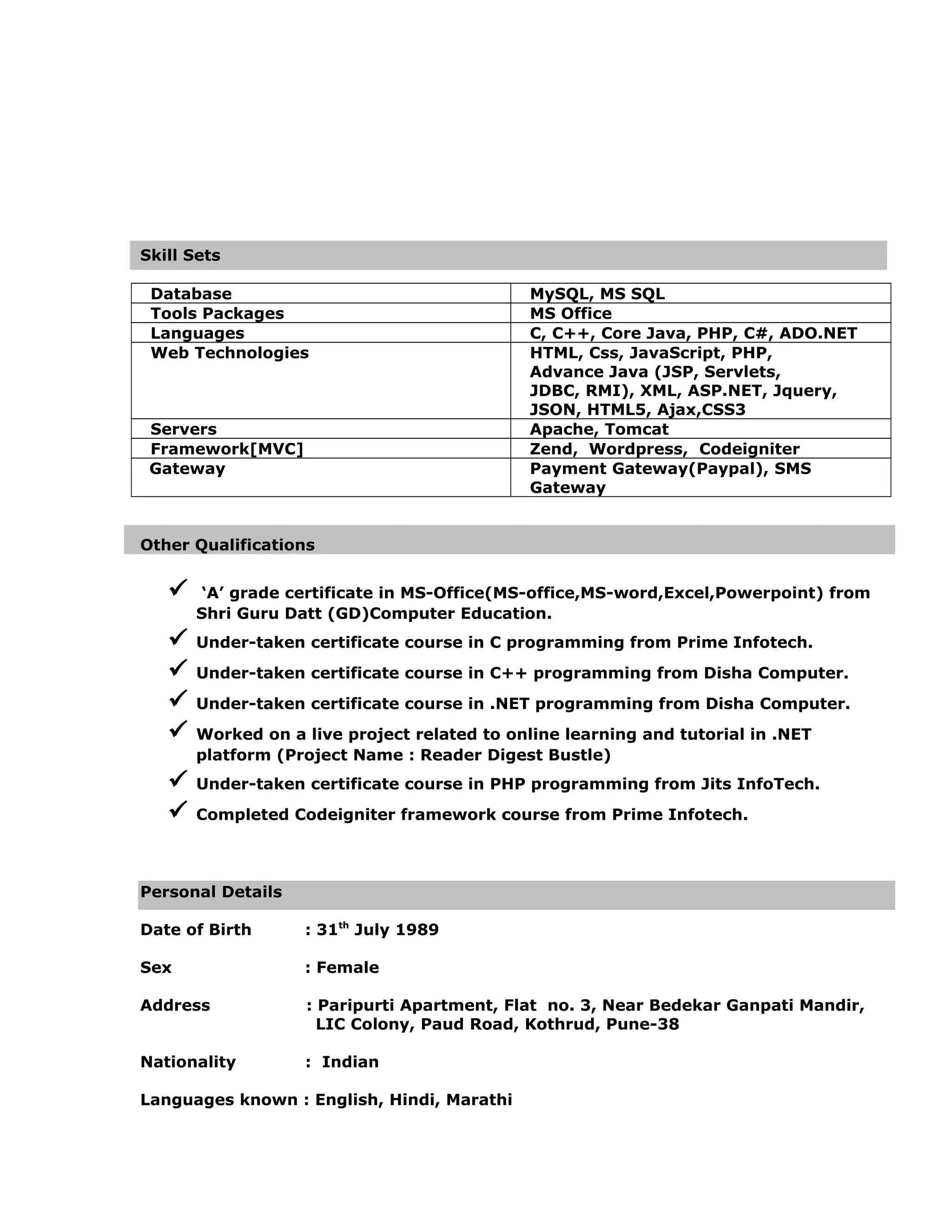 Ankita_Hiraskar_resume | DOC