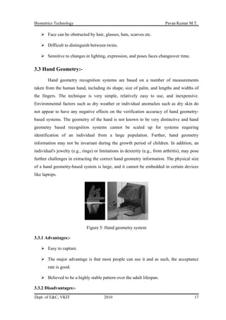 Biometrics Technology Seminar Report. | DOC