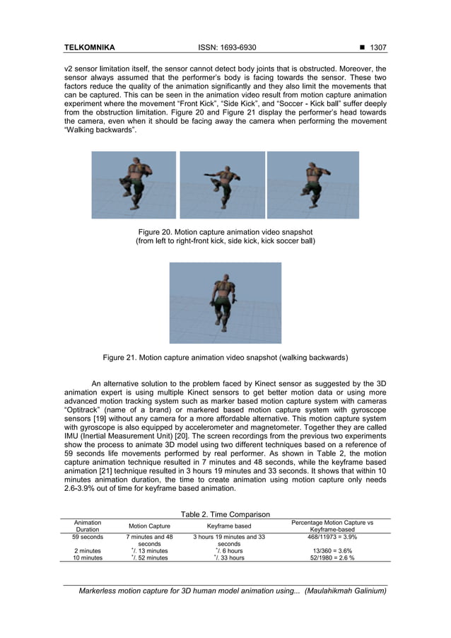Markerless motion capture for 3D human model animation using depth camera | PDF
