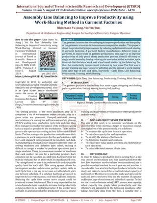 Assembly Line Balancing to Improve Productivity using Work Sharing ...