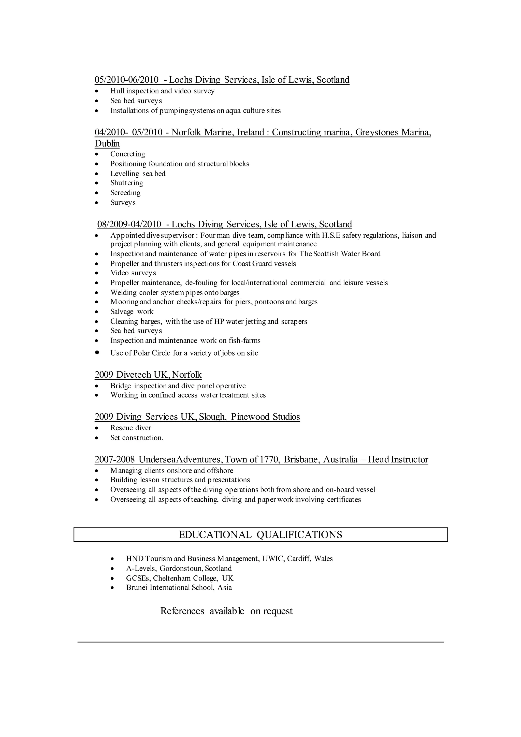 D E Marsden - Marine CV | DOCX