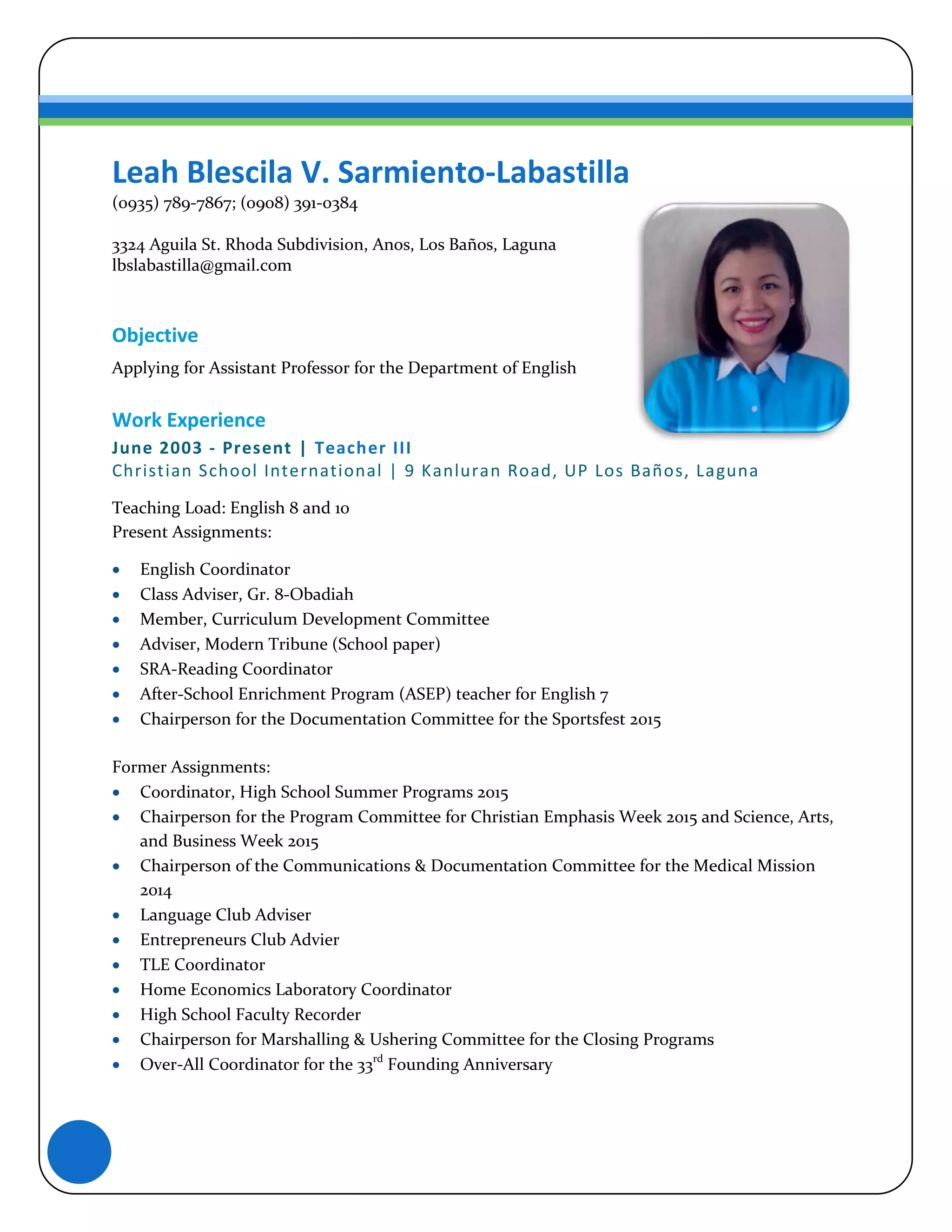 Resume_LBSL_2016 | PDF