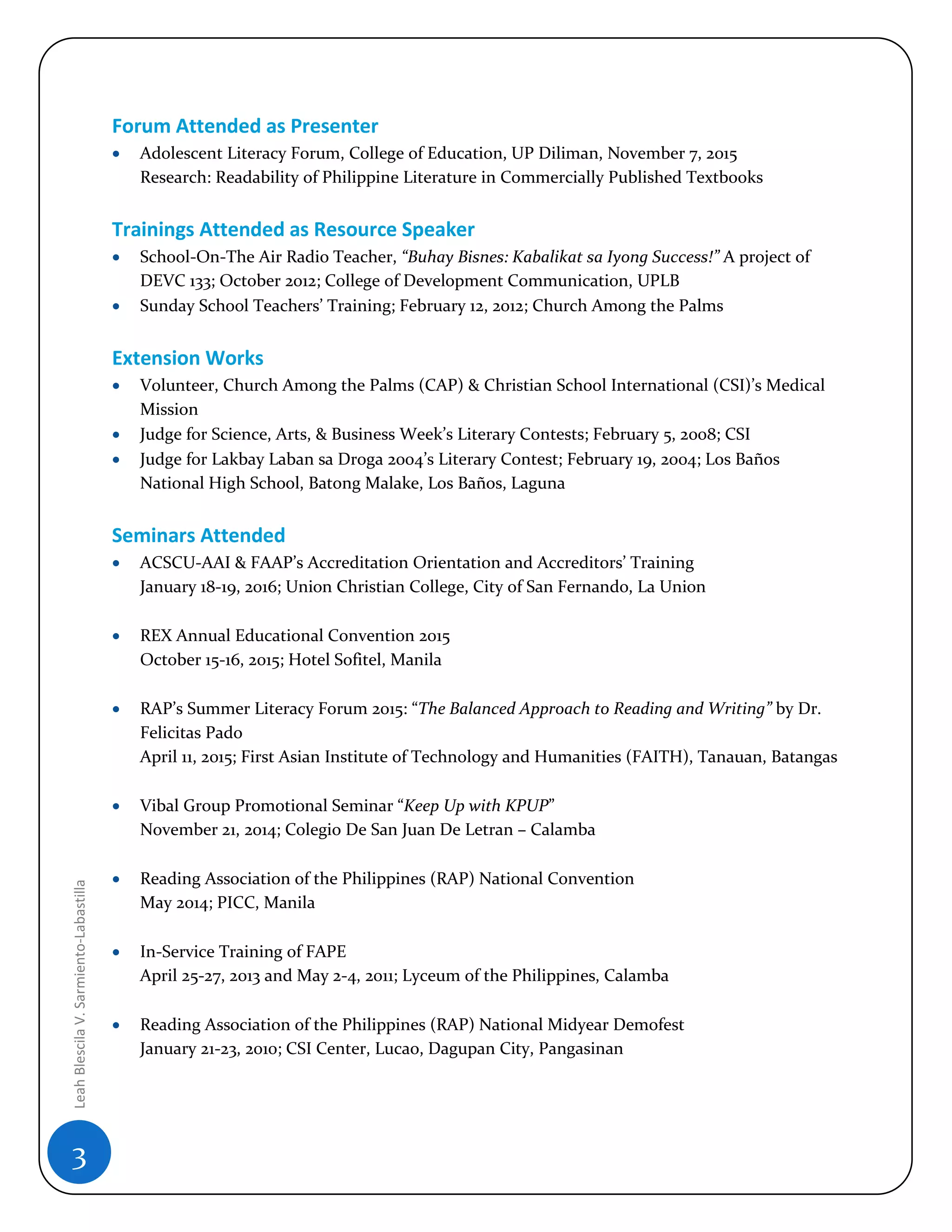 Resume_LBSL_2016 | PDF