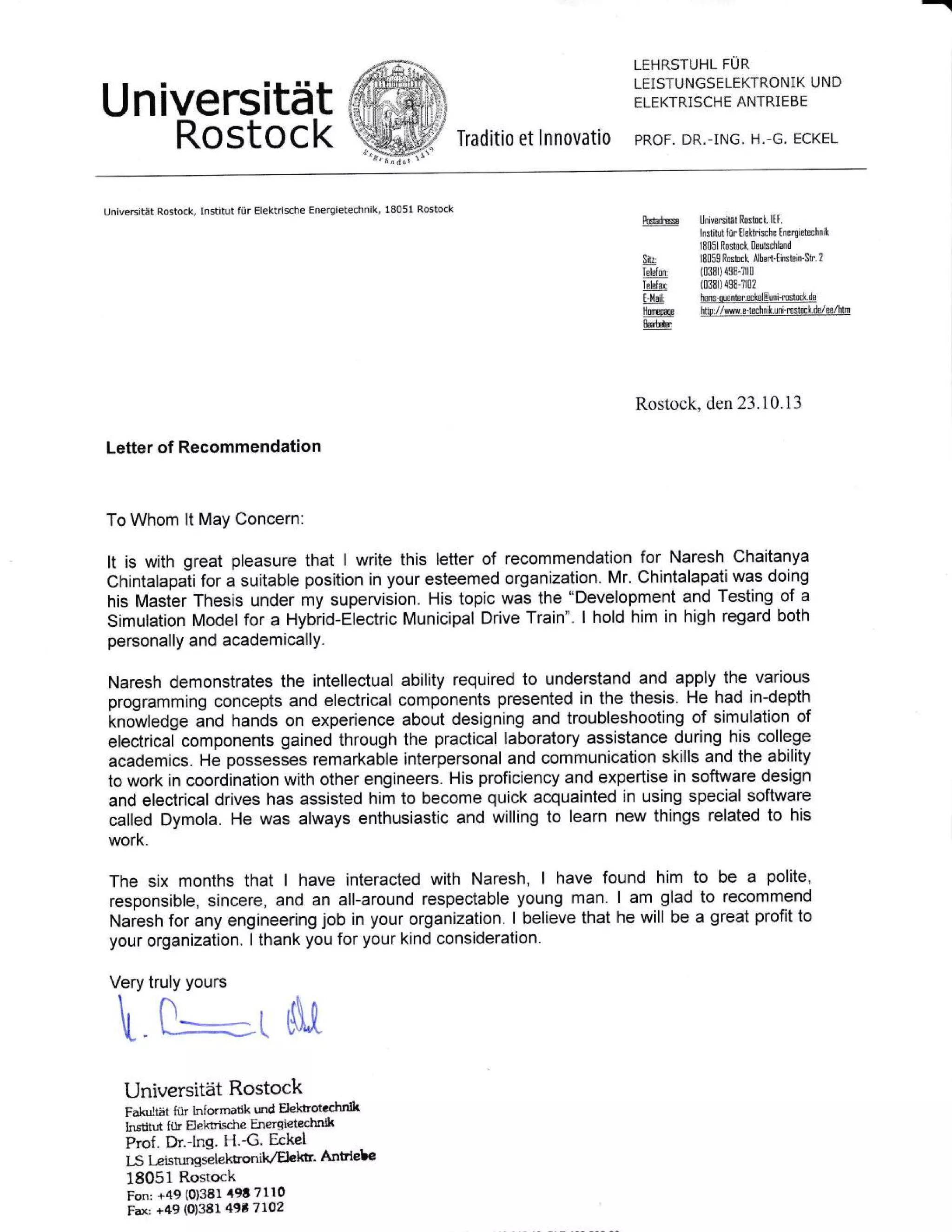 Masters Reference Letters | PDF