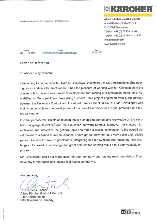 Masters Reference Letters | PDF