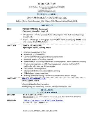 PROGRAMMER CV | PDF