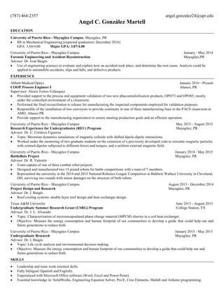 Resume (2016) - Angel C. Gonzalez Martell | PDF