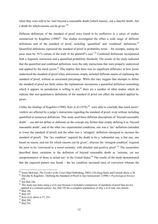 Reasonable Doubt...and Beyond - the case for defining the standard of ...