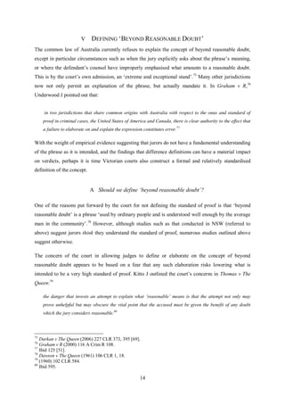 Reasonable Doubt...and Beyond - the case for defining the standard of ...