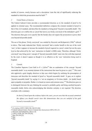 Reasonable Doubt...and Beyond - the case for defining the standard of ...