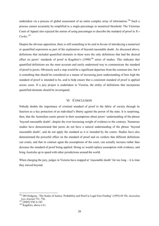 Reasonable Doubt...and Beyond - the case for defining the standard of ...