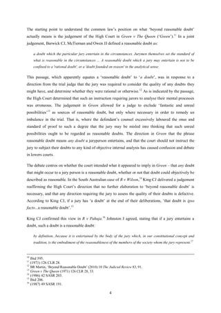 Reasonable Doubt...and Beyond - the case for defining the standard of proof in Victoria | PDF