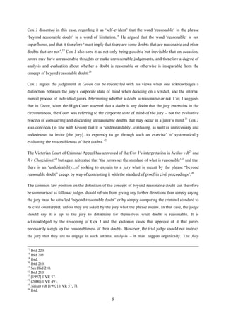 Reasonable Doubt...and Beyond - the case for defining the standard of ...