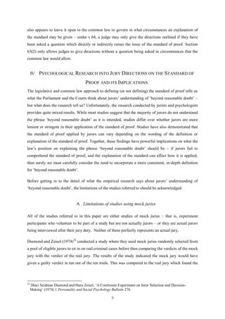 Reasonable Doubt...and Beyond - the case for defining the standard of ...