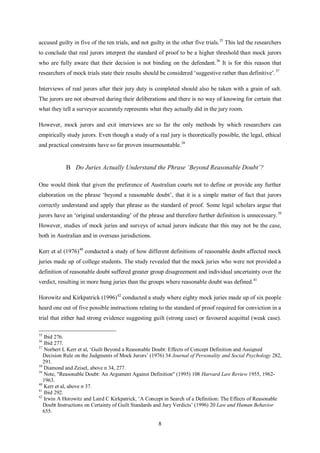 Reasonable Doubt...and Beyond - the case for defining the standard of ...