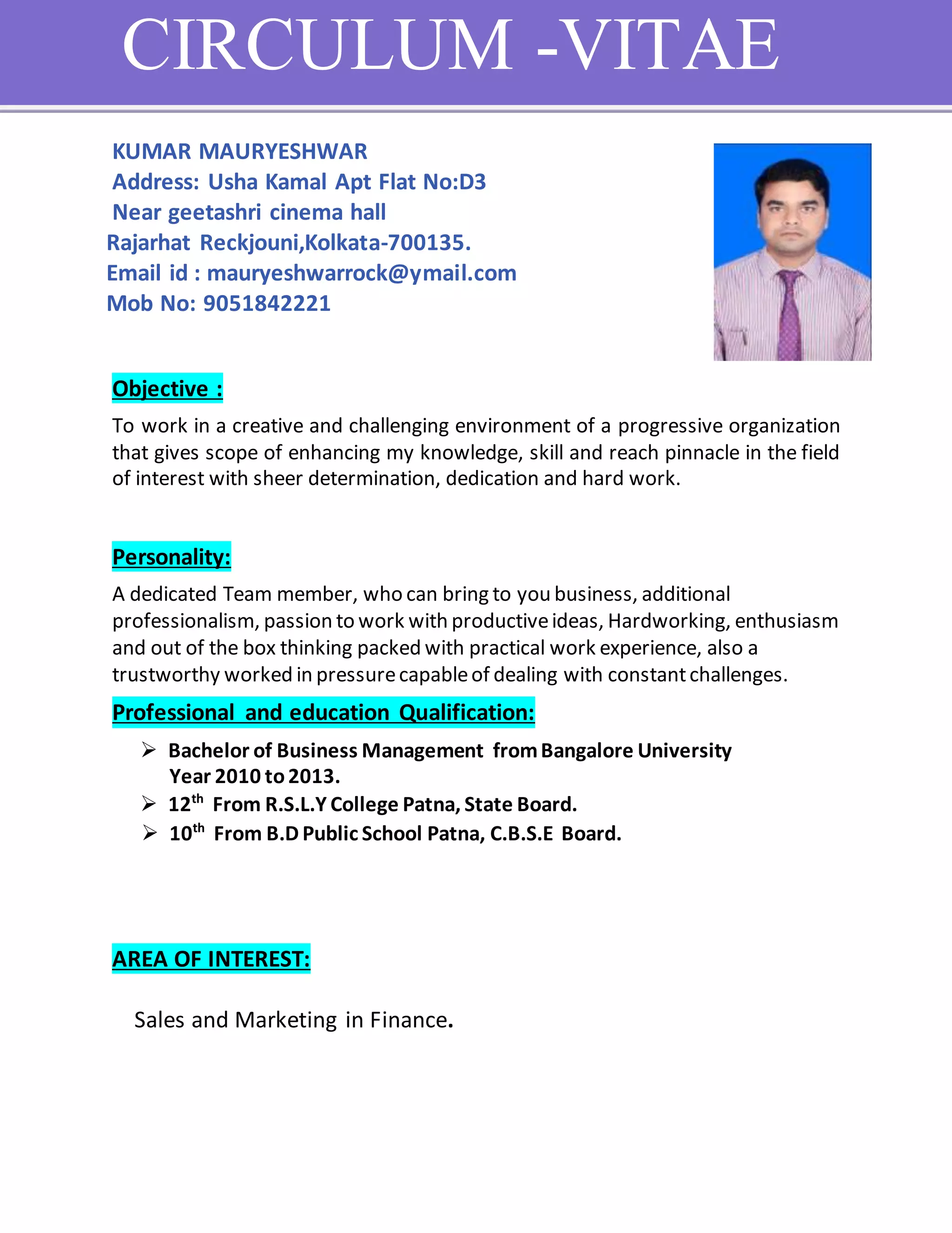 Kumar New CV | PDF | Free Download
