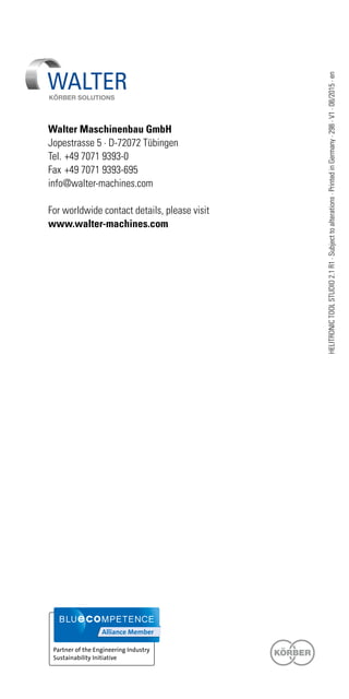 Walter CNC Tool Grinders - Helitronic Tool Studio - Version 2.1, R1 | PDF