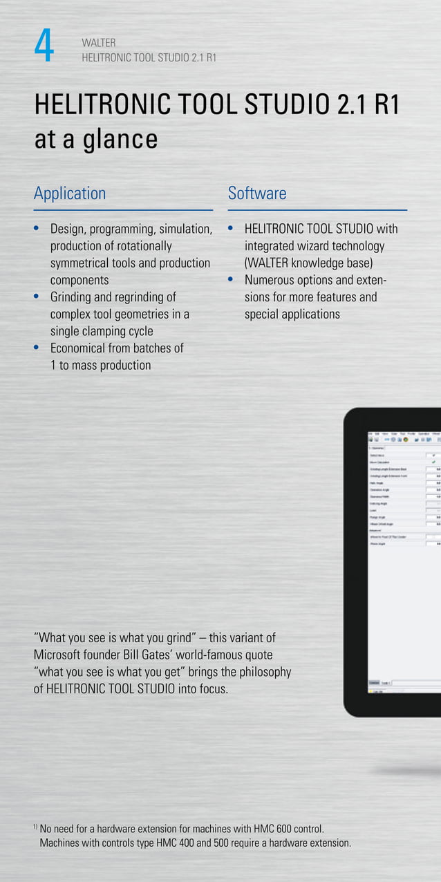 Walter CNC Tool Grinders - Helitronic Tool Studio - Version 2.1, R1 | PDF