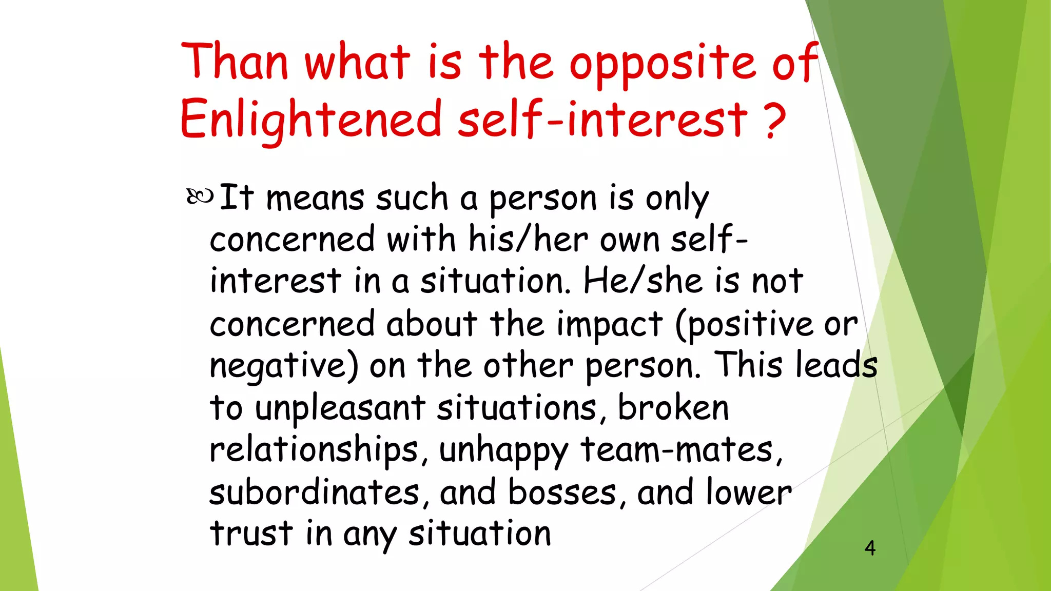 Enlightened self-interest | PPTX