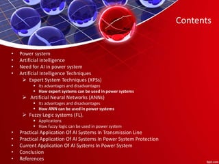 artiicial intelligence in power system | PPTX | Artificial Intelligence ...