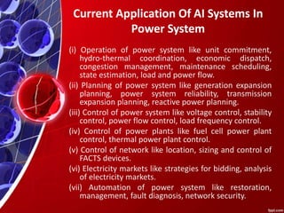artiicial intelligence in power system | PPTX | Artificial Intelligence ...