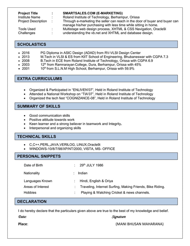 Mani Final Resume | PDF