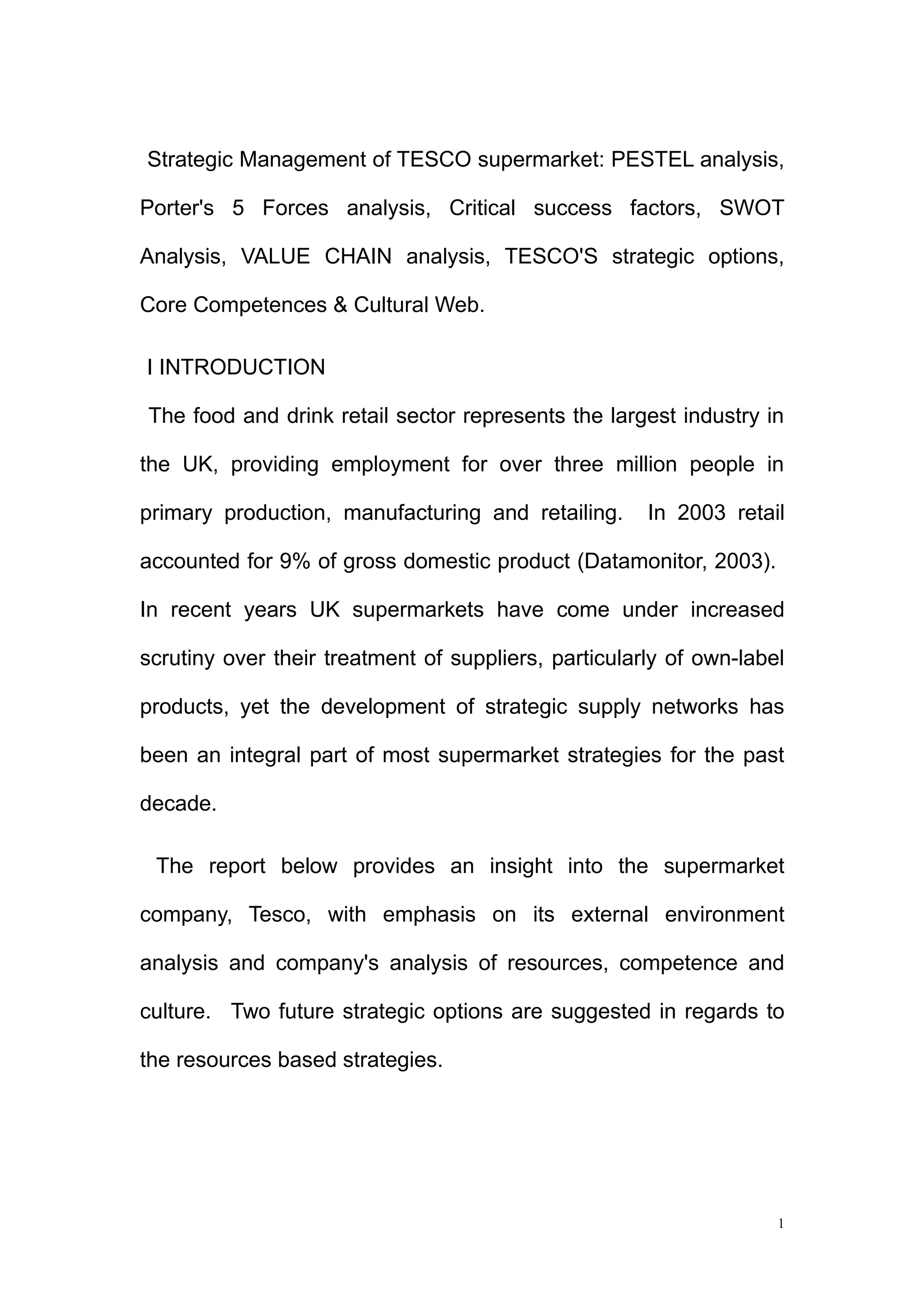 29932770 strategic-management-of-tesco-supermarket | PDF