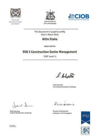 SVQ Level 5 Construction Senior Management | PDF
