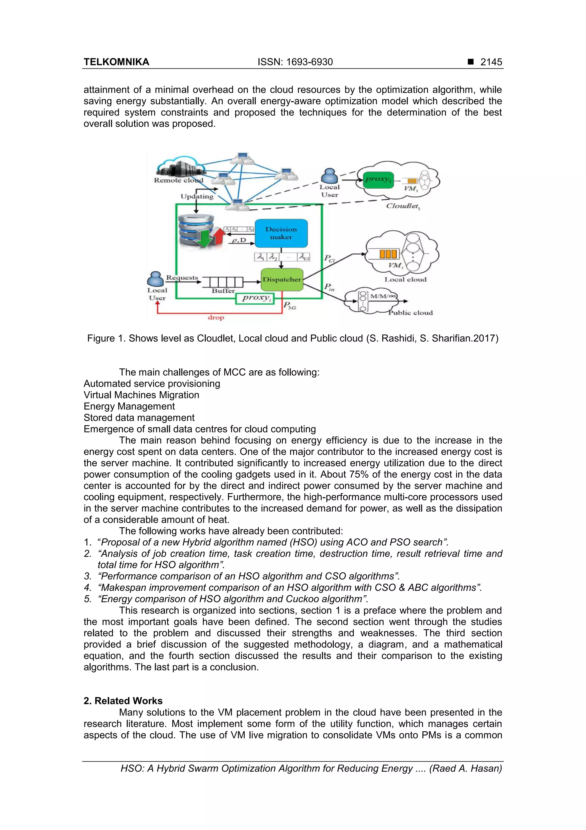 HSO: A Hybrid Swarm Optimization Algorithm for Reducing Energy Consumption in the Cloudlets | PDF