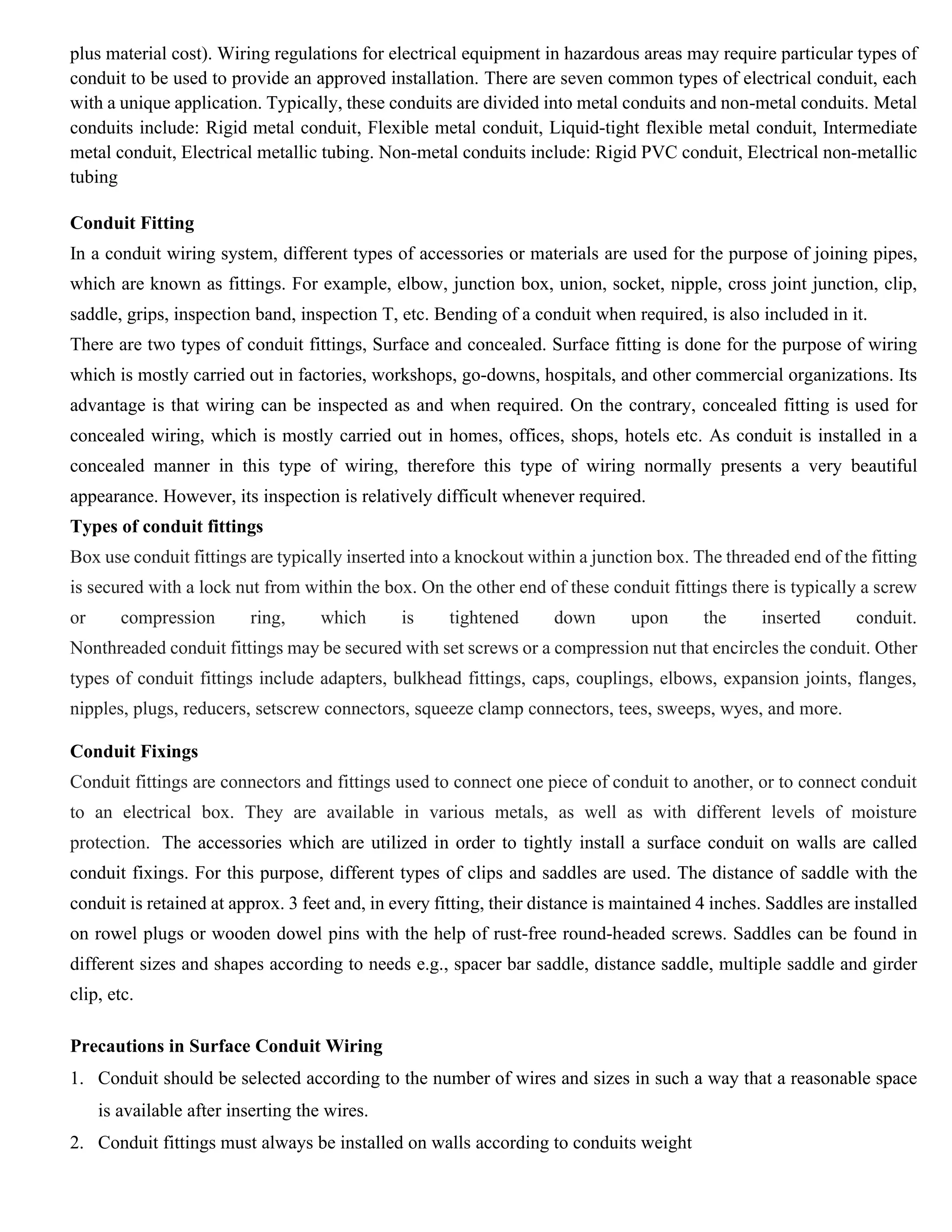 types of wiring systems used in residentials buildins | PDF