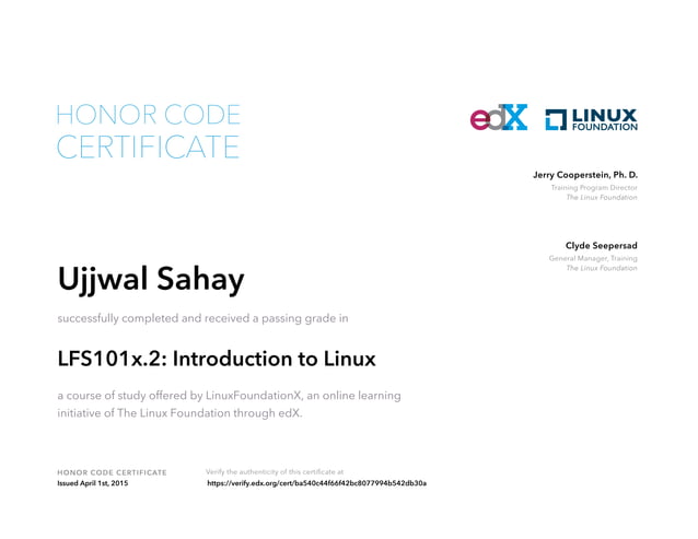 Linux Foundation Certificate Ppt