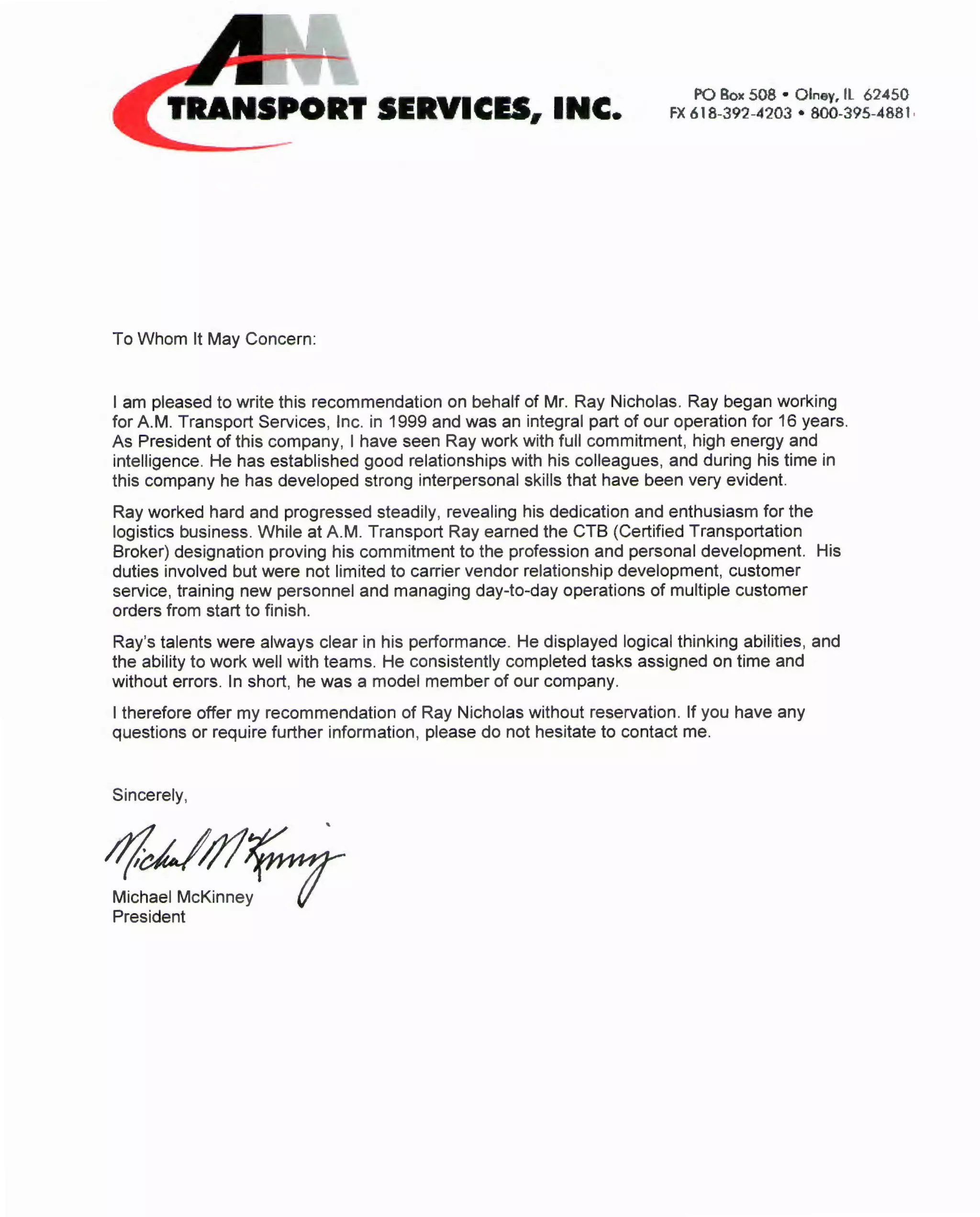 Letter of Recommendation (AMT) | PDF