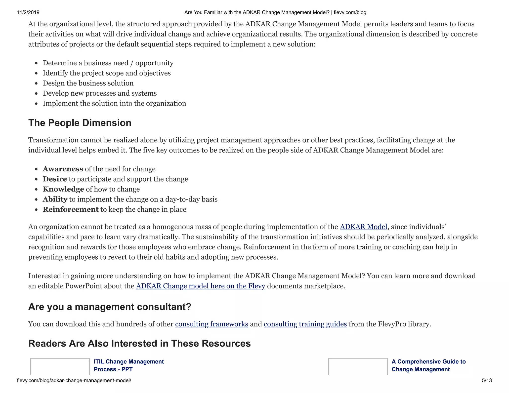 [Whitepaper] Are You Familiar with the ADKAR Change Management Model? | PDF