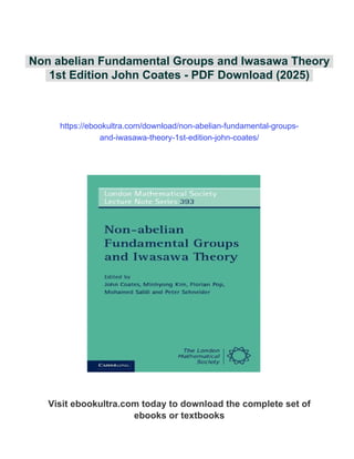 Non abelian Fundamental Groups and Iwasawa Theory 1st Edition John ...