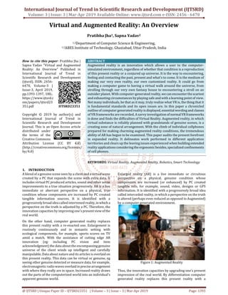 Virtual and Augmented Reality An Overview | PDF