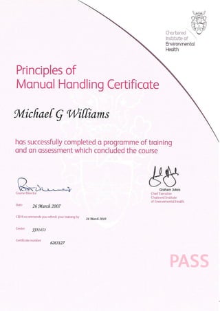 CIEH HSE Cert | PDF