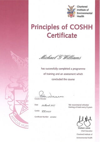 CIEH HSE Cert | PDF