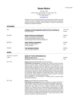 CV Sergio Mujica (ENG) | PDF
