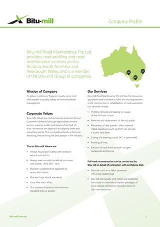 Bitu-Mill-Company-Profile ROAD MAINTENANCE | PDF | Manufacturing ...