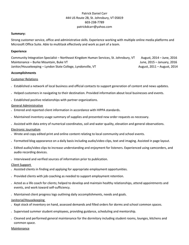 Patrick Resume | PDF