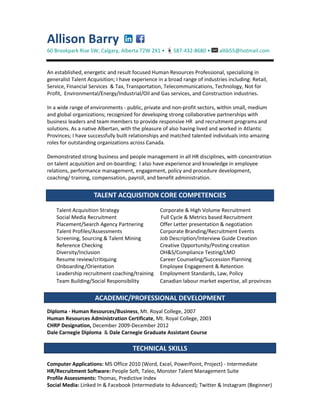 Allison B Recruiter Resume 2017 | PDF